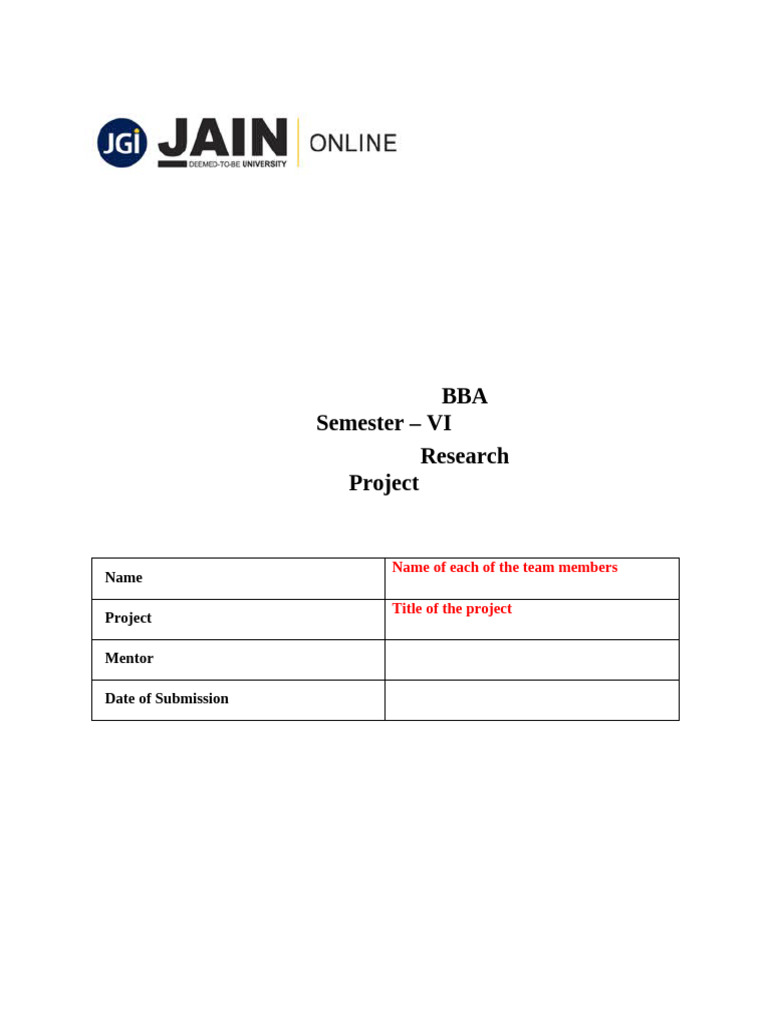 Capstone Project Report Template (BBA) - Final - DM | PDF | Methodology | Data Analysis