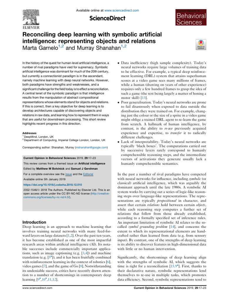 Reconciling Deep Learning and Symbolic AI | PDF | Deep Learning ...