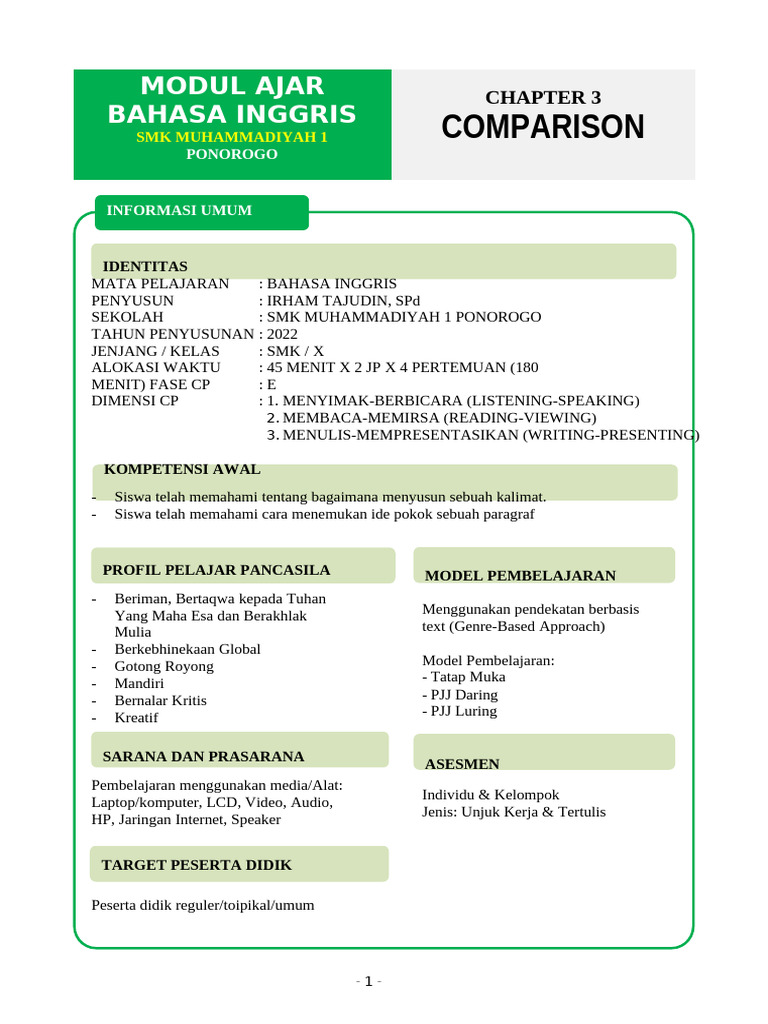 MODUL 3 Degree of Comparison | PDF