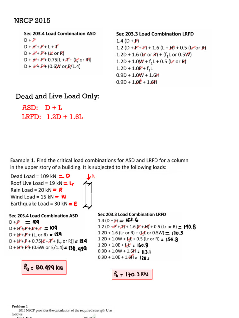 TUTOR 1 - LOAD COMBINATION | PDF | Architectural Elements | Materials