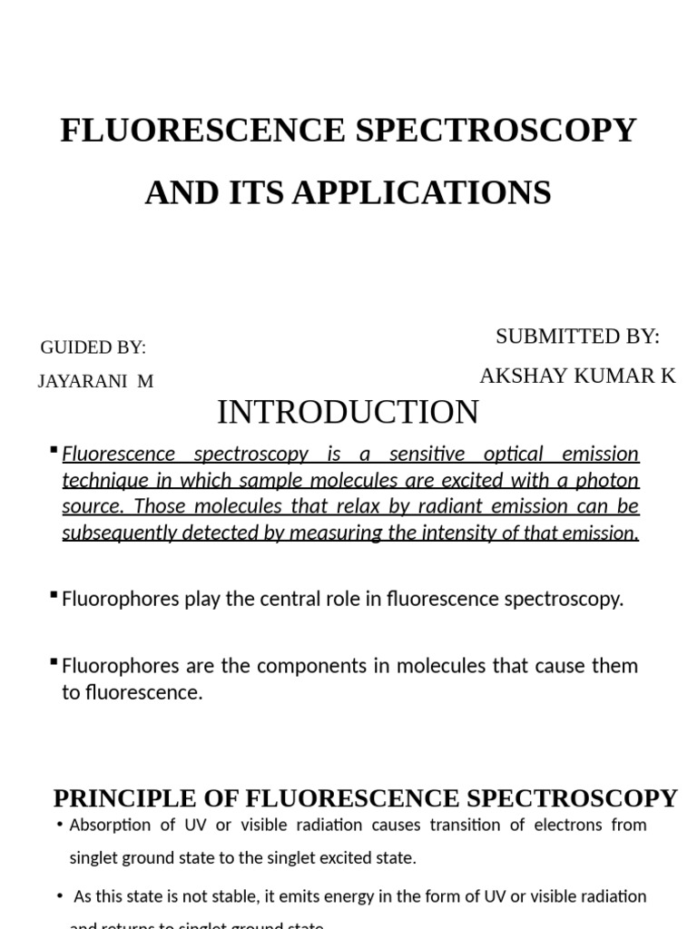 Fluorescence Spectroscopy Guide | PDF | Fluorescence | Fluorescence Spectroscopy