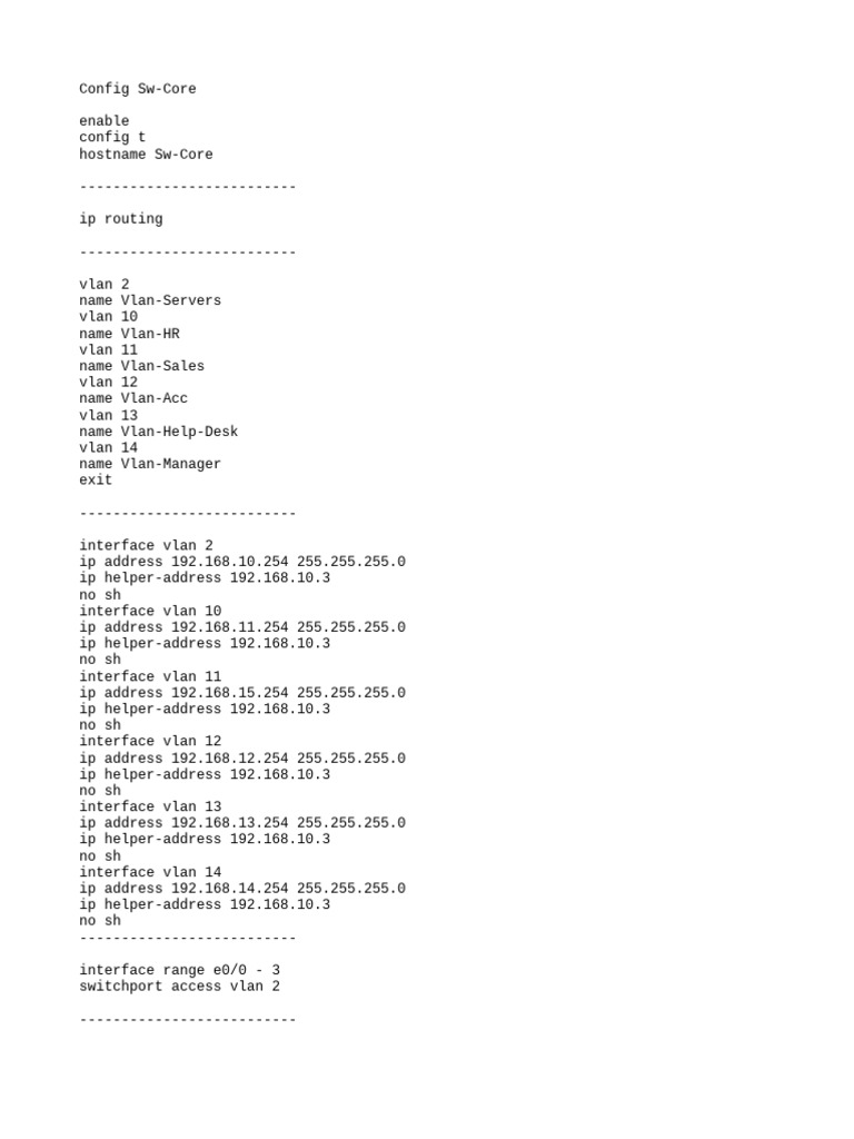 Config Sw Core | PDF | Telecommunications | Telecommunications Standards