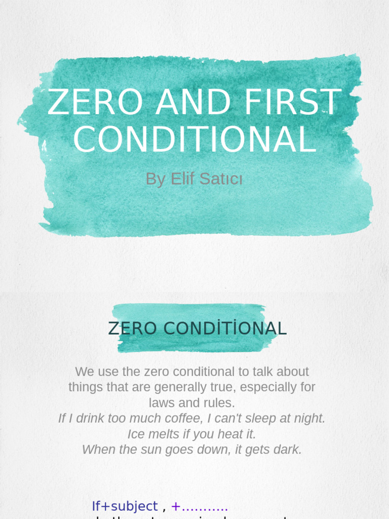 Zero and First Conditional | PDF