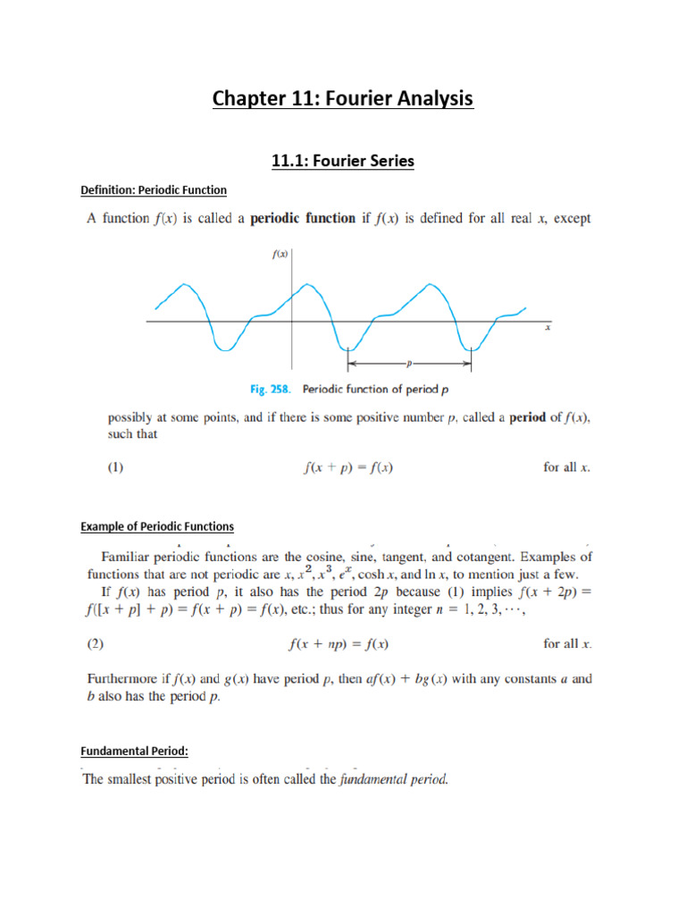 Chapter 11- Fourier Analysis | PDF