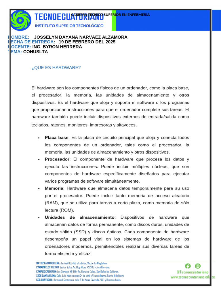 tic2 | PDF | Hardware de la computadora | Periférico