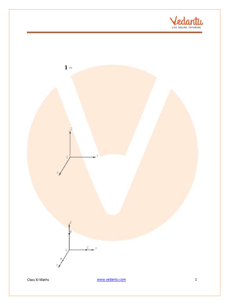 3D Geometry Notes for Class 11 | PDF | Cartesian Coordinate System ...