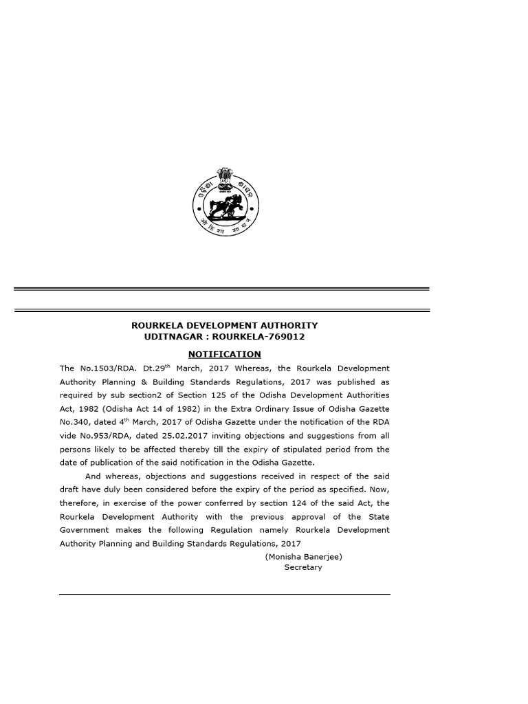 Gazette-666.RDA Rourkela | PDF | Flood | Building