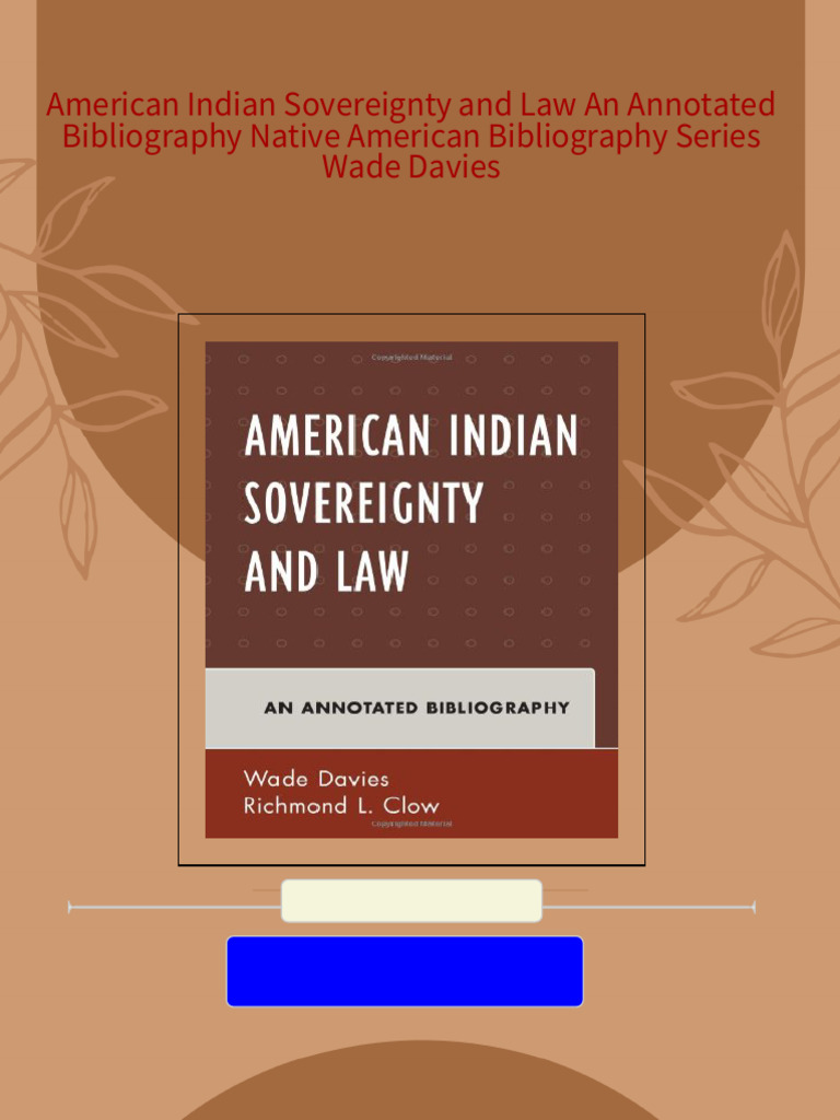 American Indian Sovereignty and Law An Annotated Bibliography Native ...