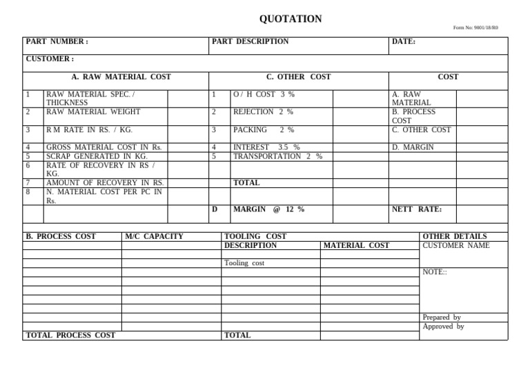 ISO 9001- 18 Quotation | PDF
