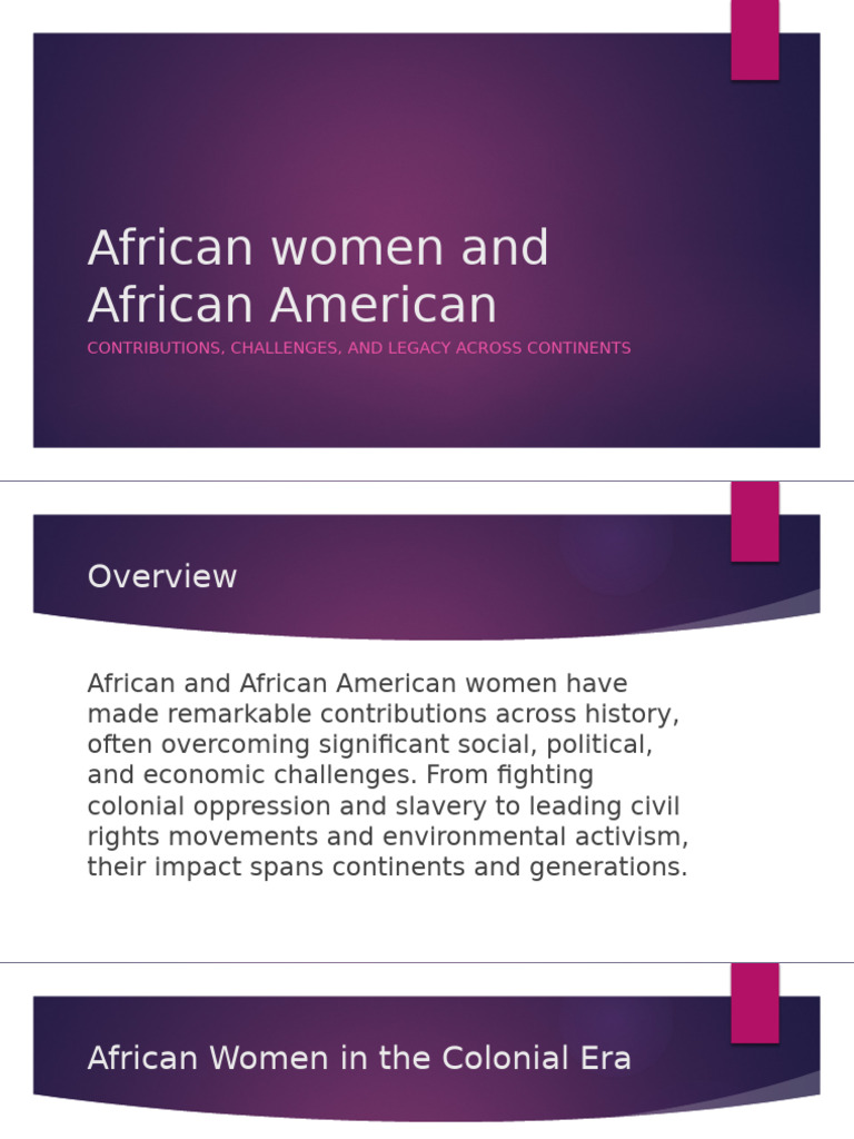African Women and African American | PDF | Activism | Slavery