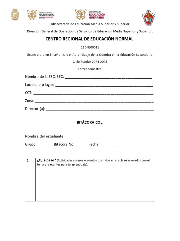 Bitacora Col y Diario de campo | PDF | Enseñando | Aprendizaje