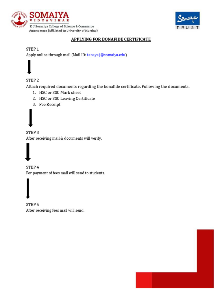 Bonafide Certificate Application Guide | PDF