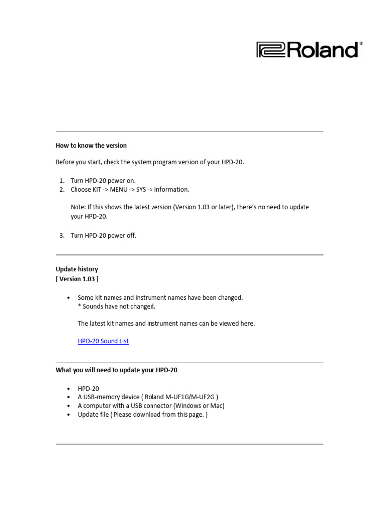 HPD-20_System_Update_Procedure | PDF | Computer File | Usb