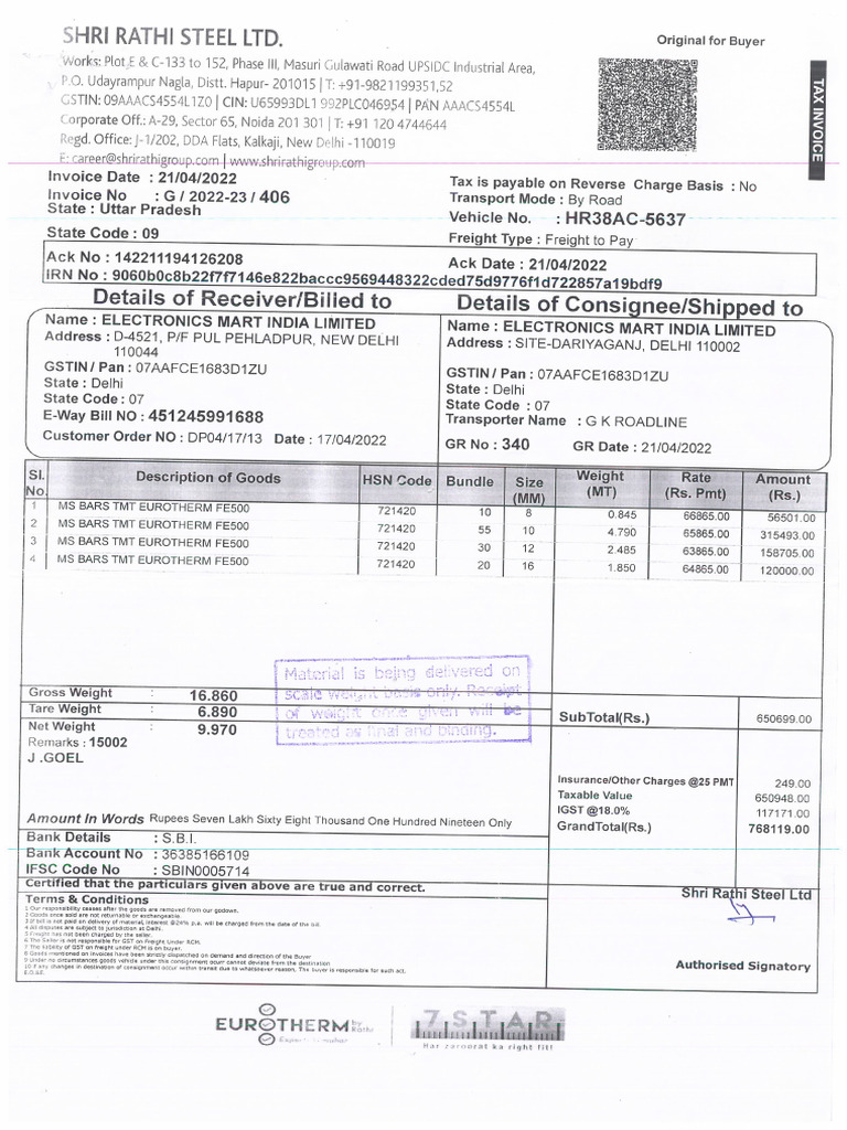 Shri Rathi Steels | PDF