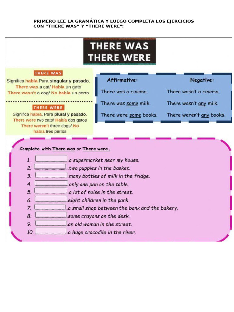Gramática: Uso de "Was" y "Were" | PDF