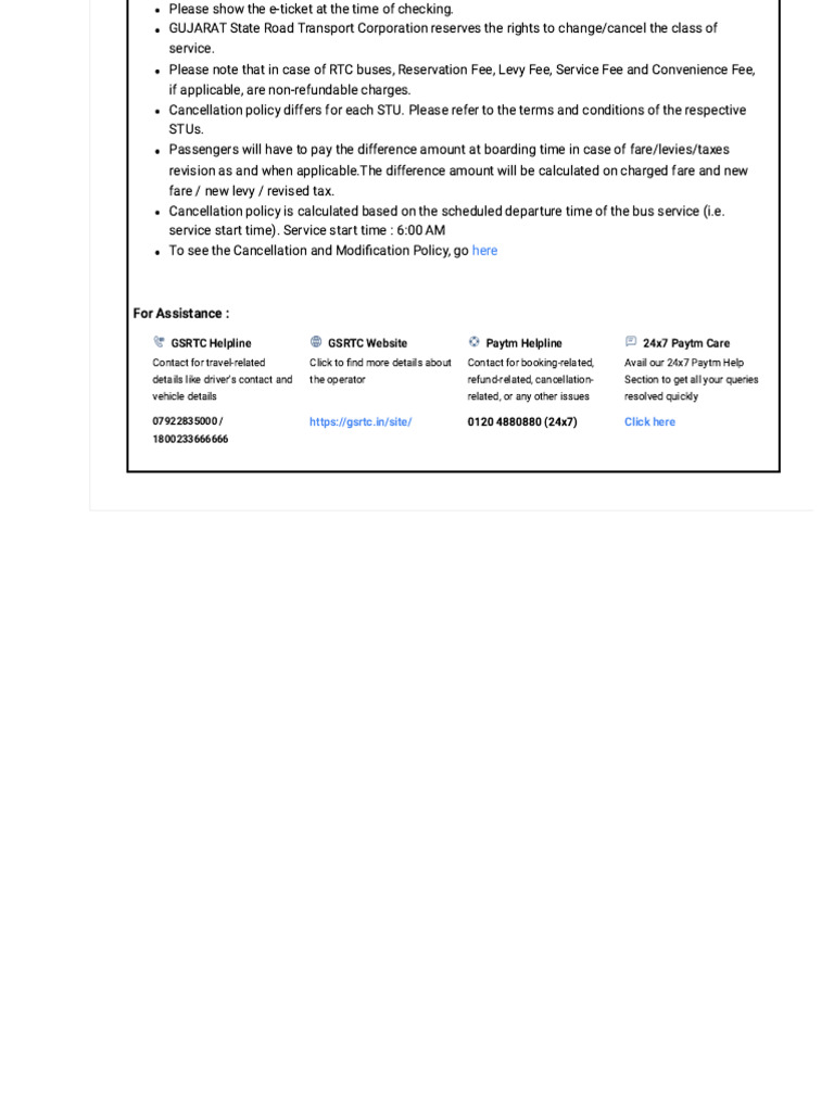 GSRTC Bus Ticket From Vadodara To Rajula | PDF