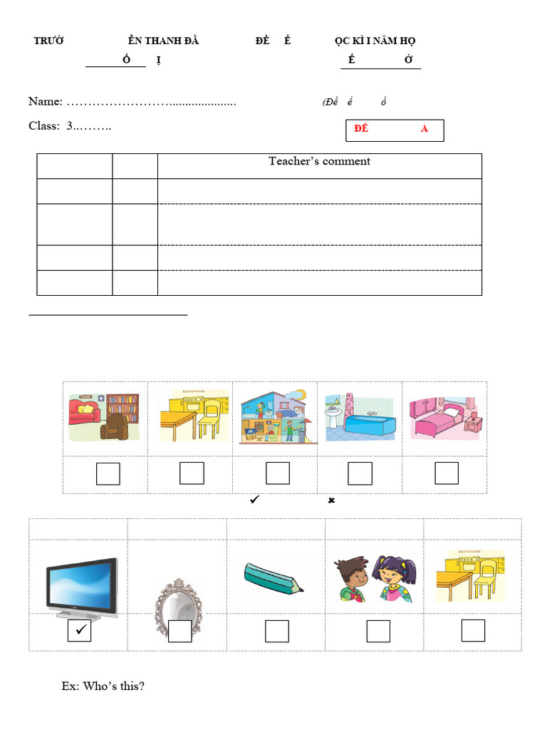 De KT Thu Ta Hki Extra k3 Nghe Doc Viet NH 23 24 | PDF