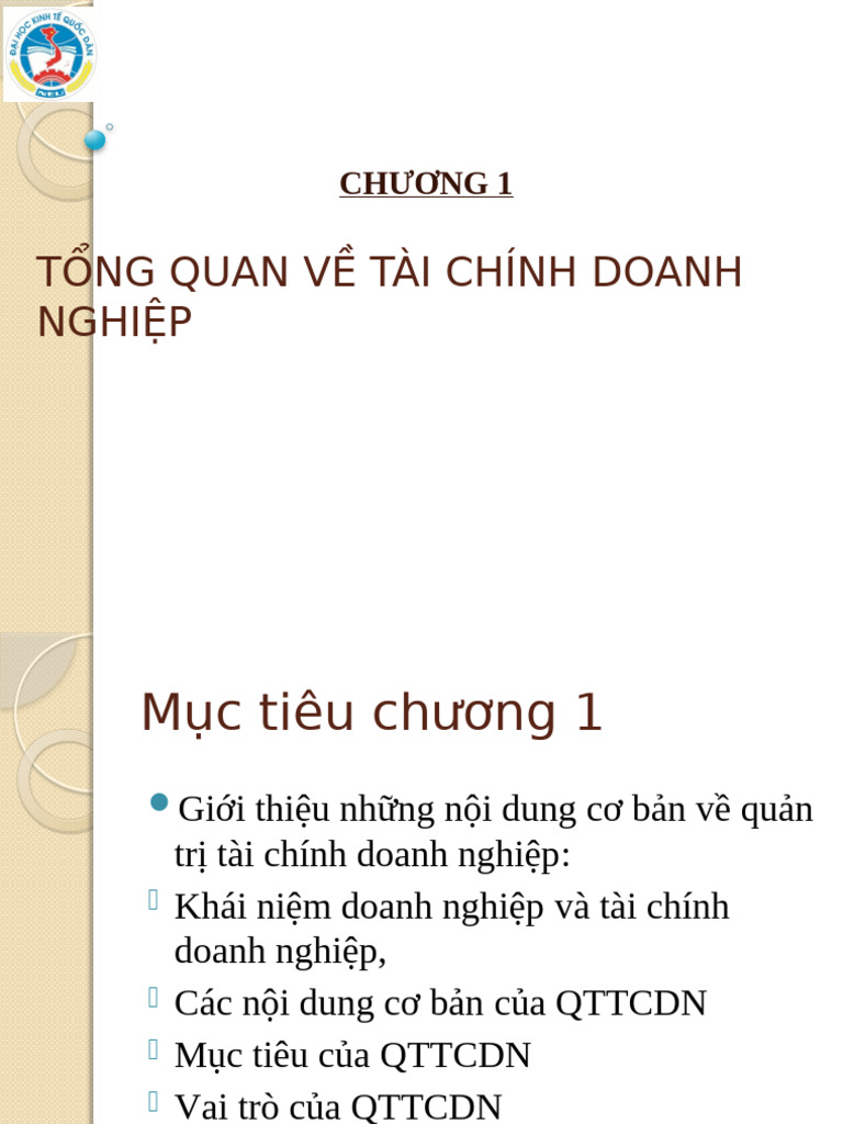 CH - NG 1 - T - NG Quan V - Tài Chính Doanh Nghi - P | PDF