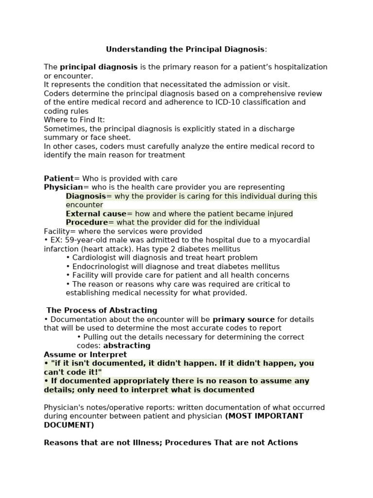 Understanding The Principal Diagnosis | PDF | Medical Diagnosis | Pneumonia
