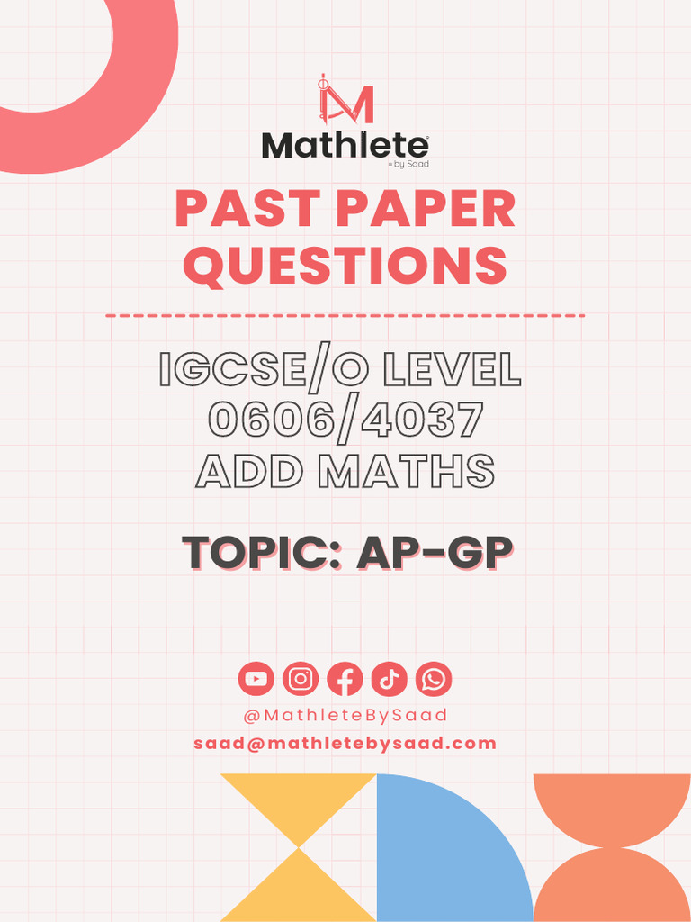 Add Maths - Topical - AP-GP (Unsolved) | PDF | Logarithm | Numbers