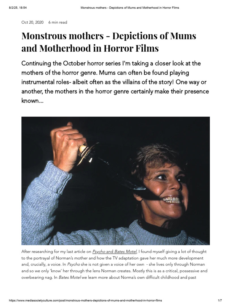Monstrous Mothers in Horror Films | PDF | Mother