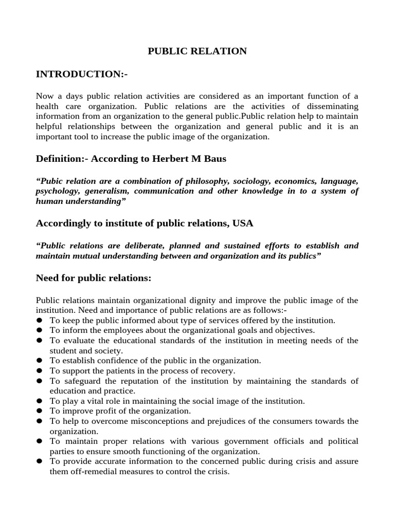 Public Relation | PDF | Public Relations | Nursing