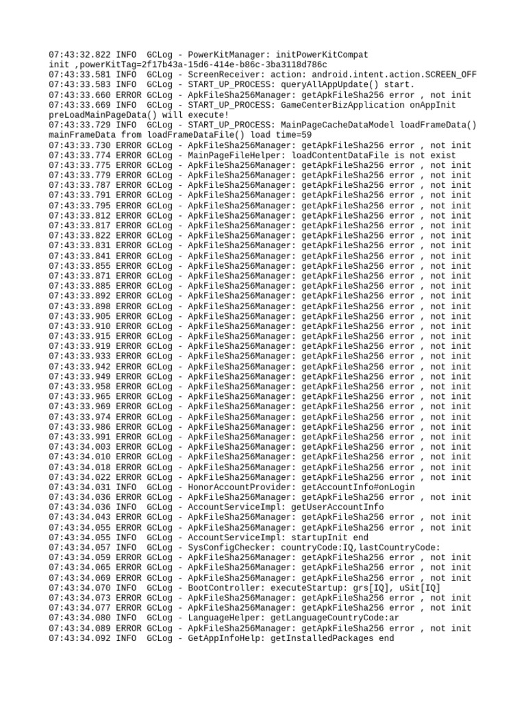 GameCenter Startup Log Analysis | PDF | Internet Standards | Software