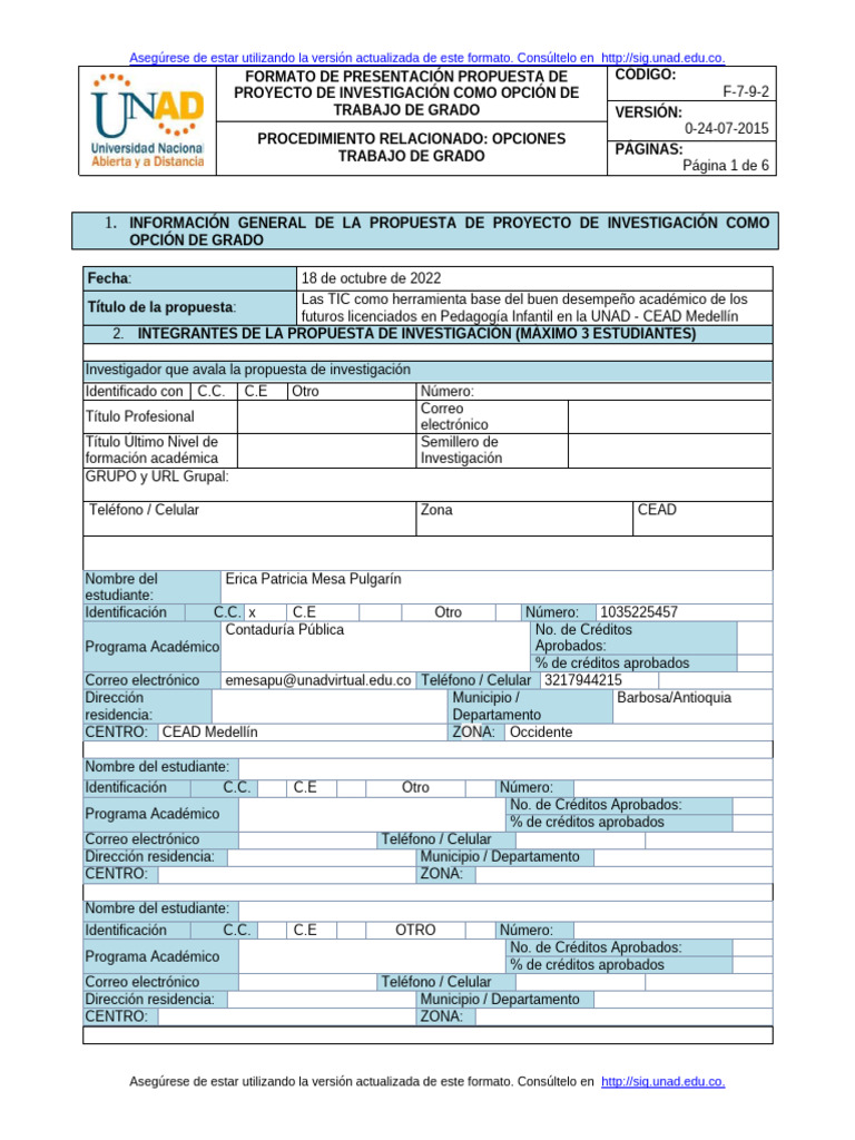 Anexo 1 - Formato F 7-9-2 Presentación Propuesta Proyecto de ...