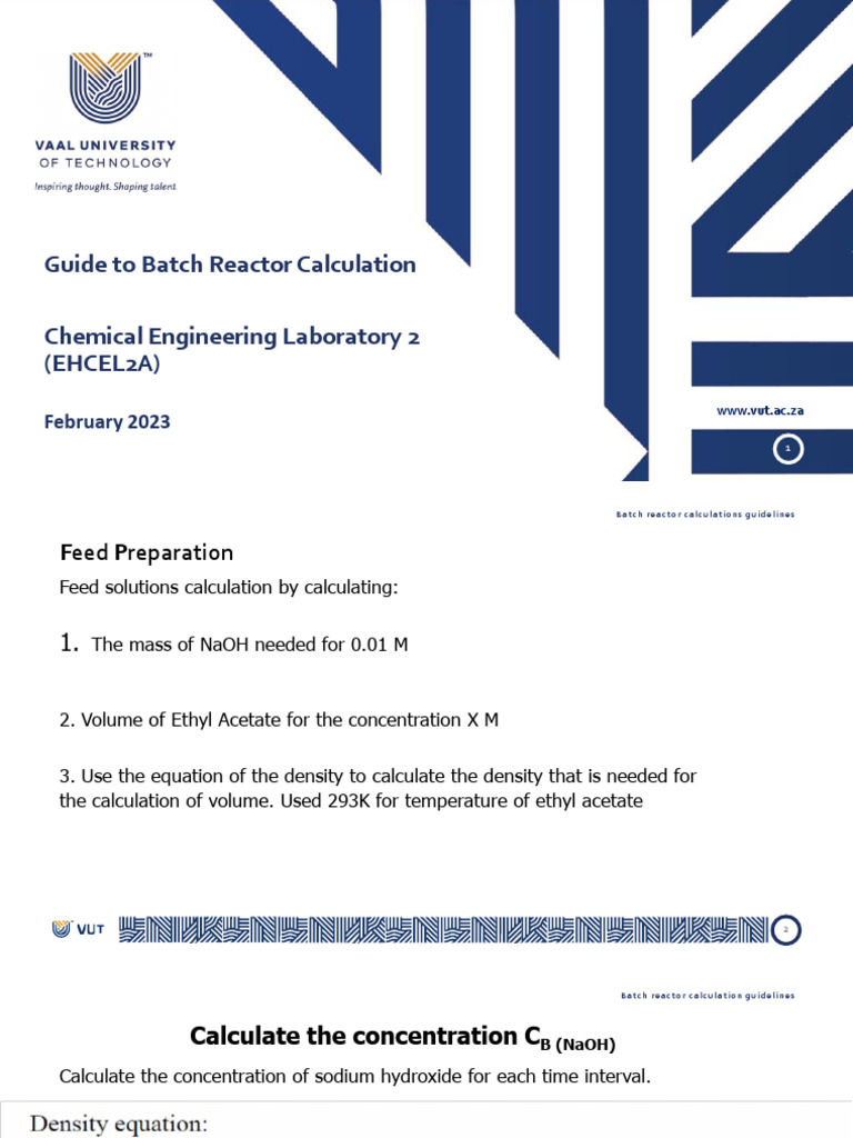 Batch Reactor Calculation Guidelines 2024 | PDF | Sodium Hydroxide ...