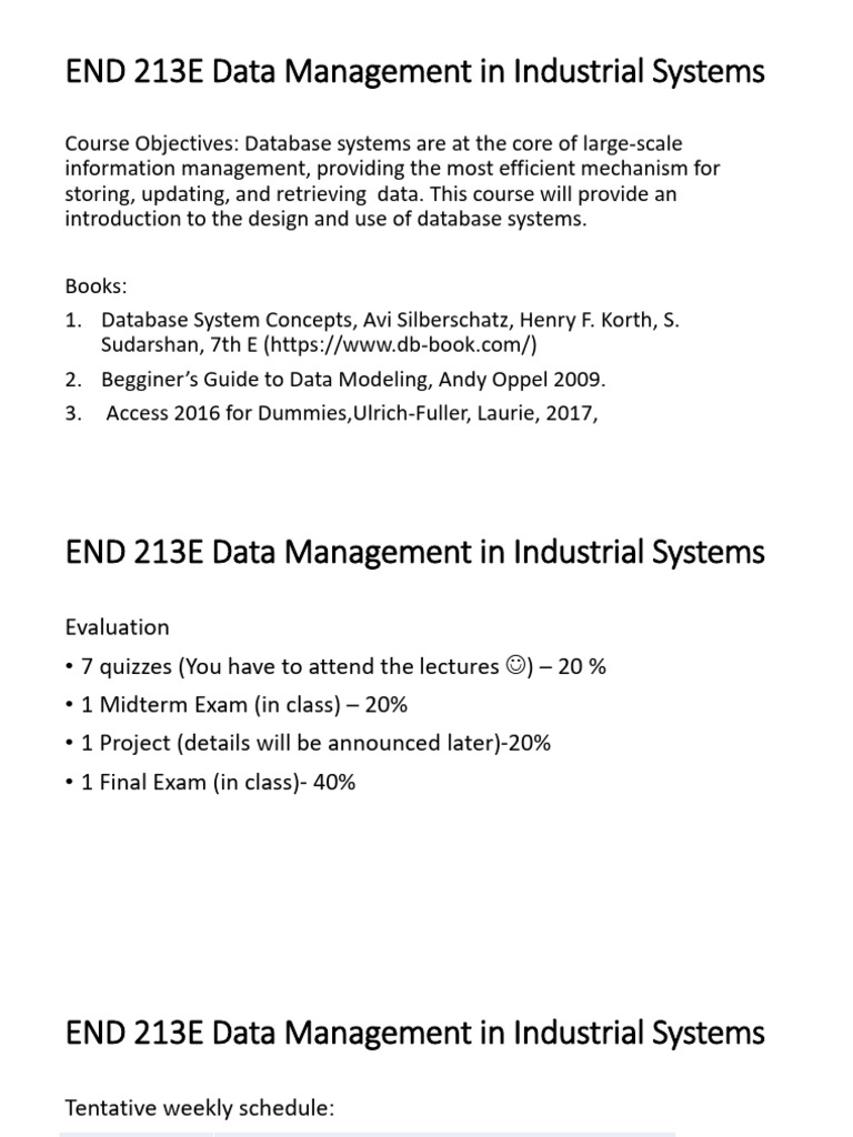 END213E Lecturenotes Week1 | PDF | Databases | Database Transaction