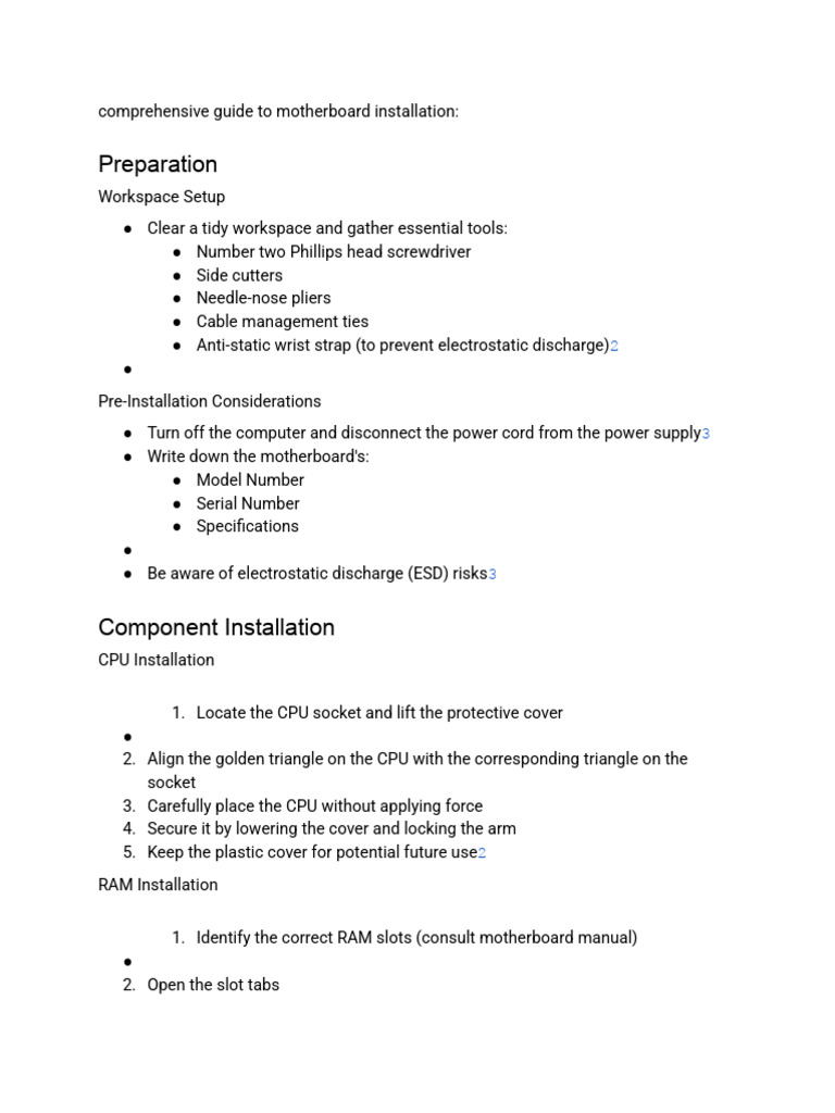 ccict motherboard installation steps | PDF | Electrical Connector ...