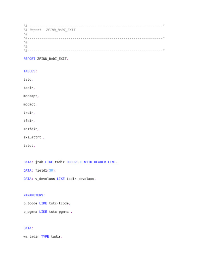 SAP BADI and Exit Finder Report | PDF | Computer Programming | Computing