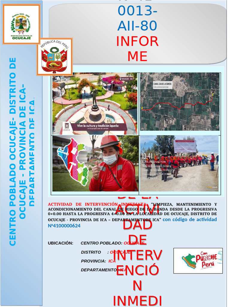 Portada Informe Mensual N°03 Enero de Canal Riego Santa Teresita ...