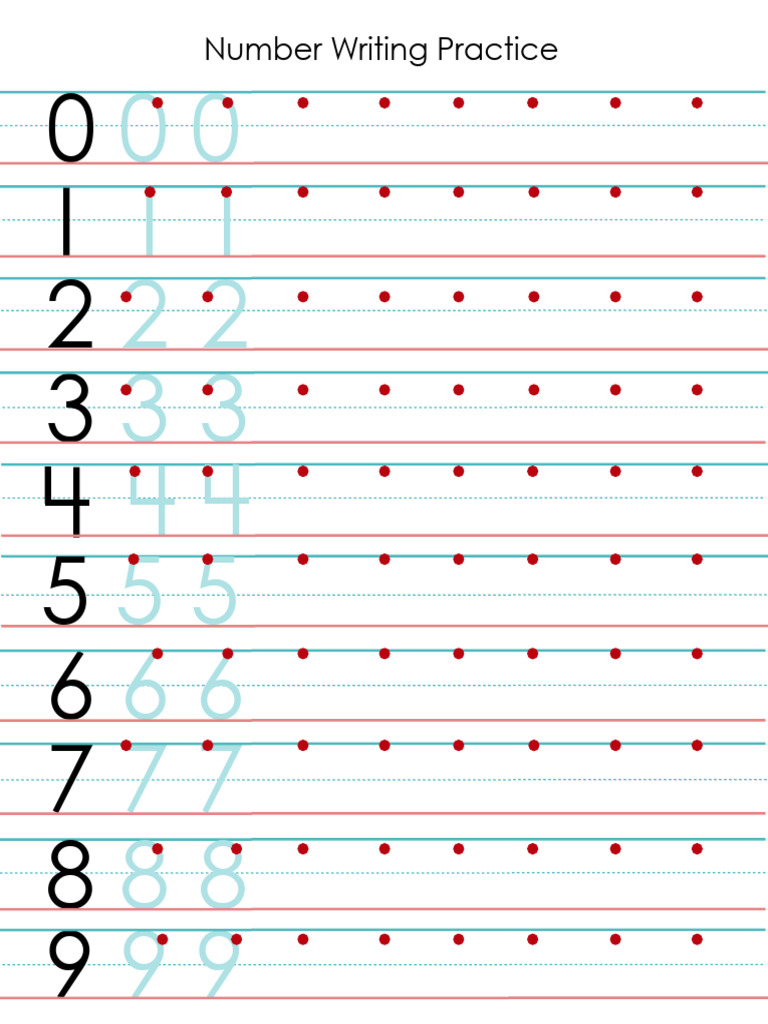 Number Writing Practice 2 | PDF