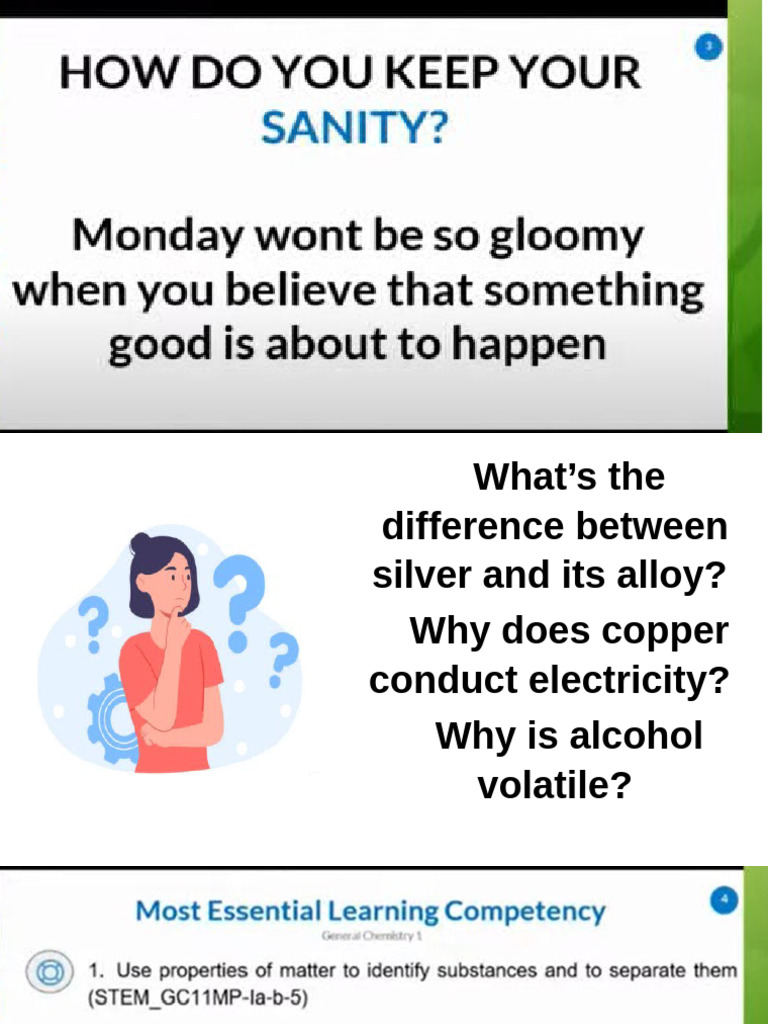 Genchem - 1 Q1 W1 - Properties of Matter | PDF | Distillation | Water