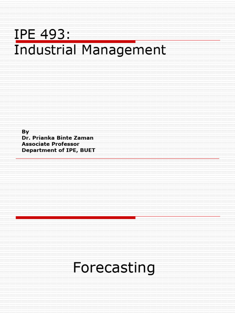 10 Forecasting IPE 493 CSE JAN 24 | PDF | Errors And Residuals | Forecasting