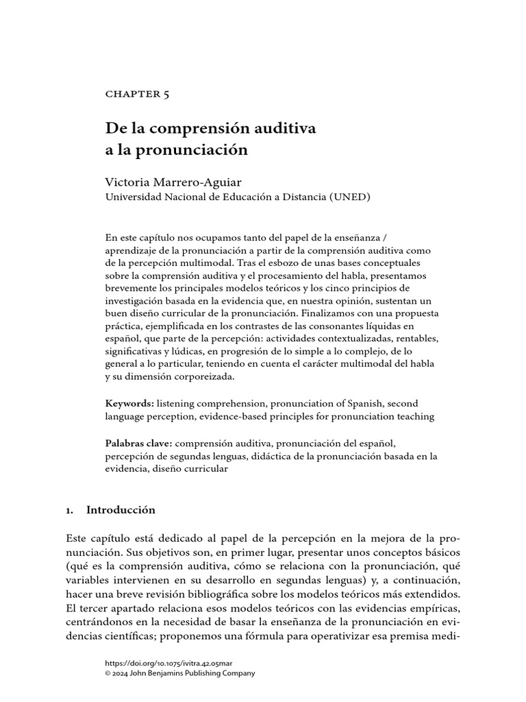 Comprensión auditiva y pronunciación en ELE | PDF | Percepción | Escuchando