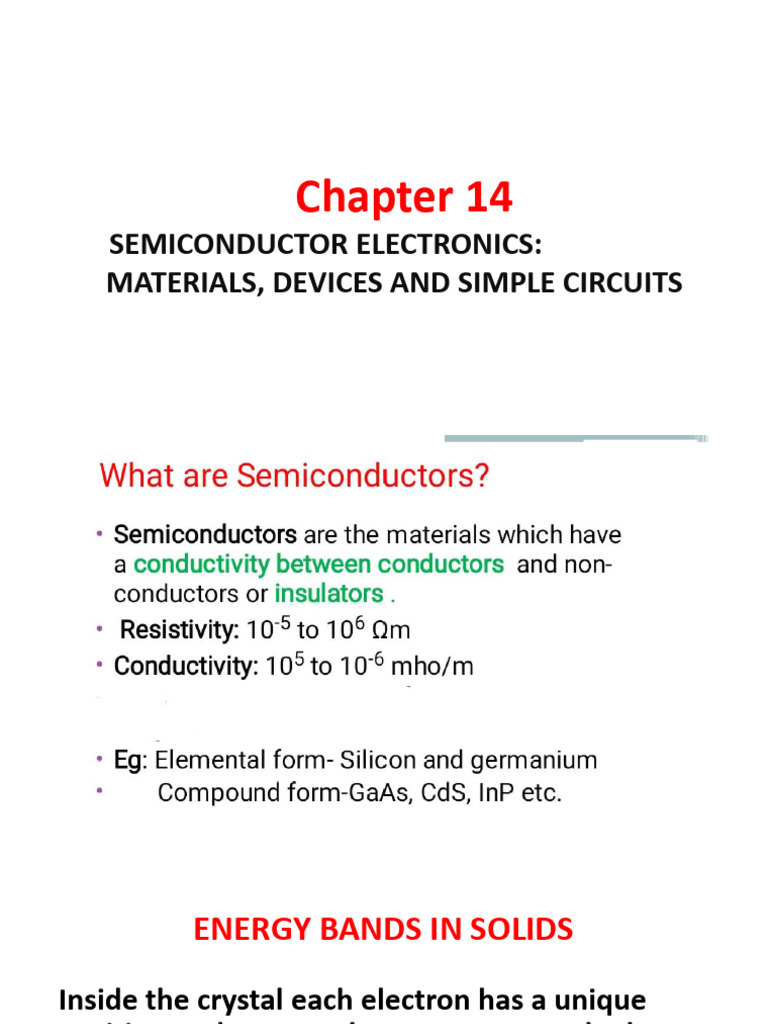 Chapter - 14 SEMI CONDUCTOR ELECTRONICS | PDF | Semiconductors | P–N ...