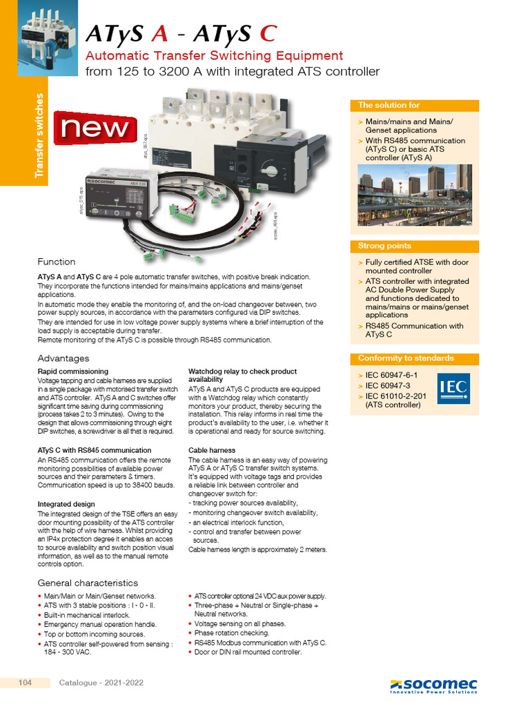 Automatic Transfer Switches Overview | PDF | Mains Electricity | Power ...