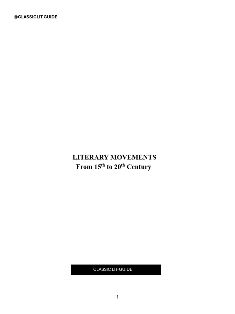 Literary Movements - La | PDF | Romanticism | Edmund Spenser