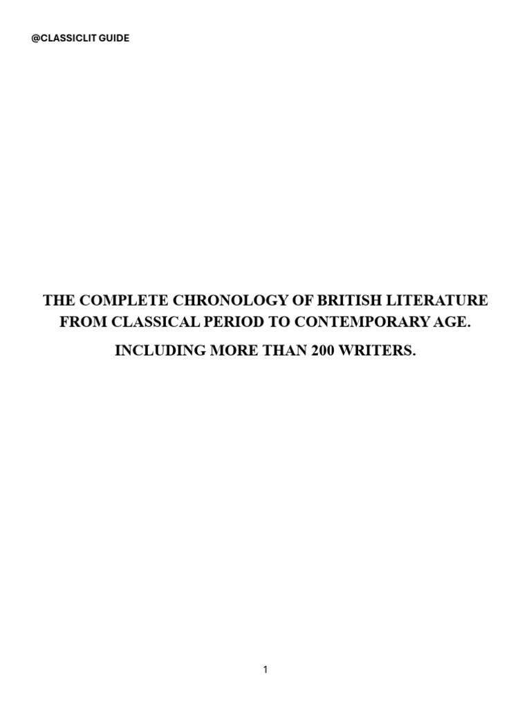 British Literature Timeline: 200+ Authors | PDF | Oresteia