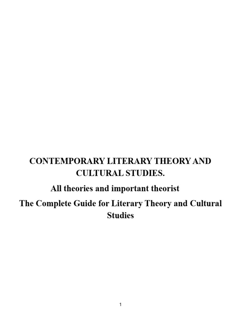 Complete Guide to Literary Theories | PDF | Semiotics