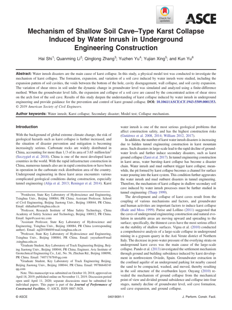 Mechanism of Shallow Soil Cave-Type Karst Collapse Induced B Shi2020 ...