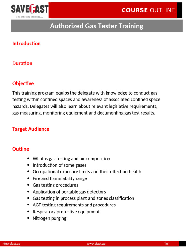 Authorized gas tester course outline | PDF