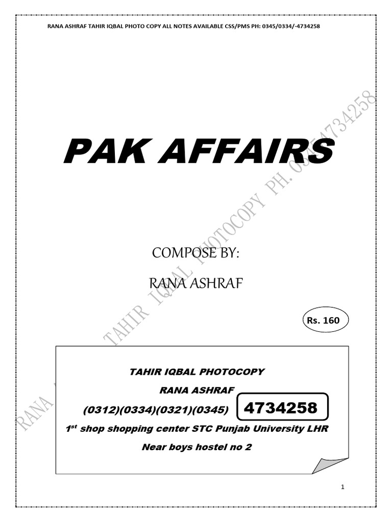 Pak+Affairs ATHER PDF | PDF | Two Nation Theory | Muhammad Ali Jinnah
