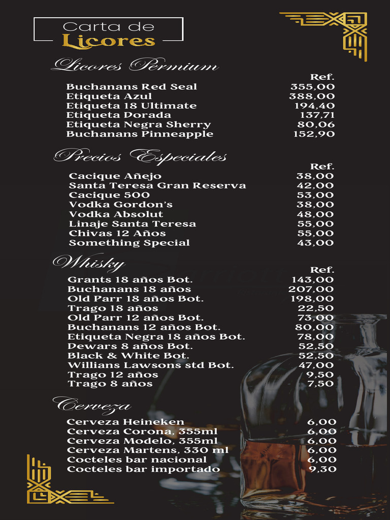 I-Menu-Licores Discoteca | PDF | Bebidas Destiladas | Destilación