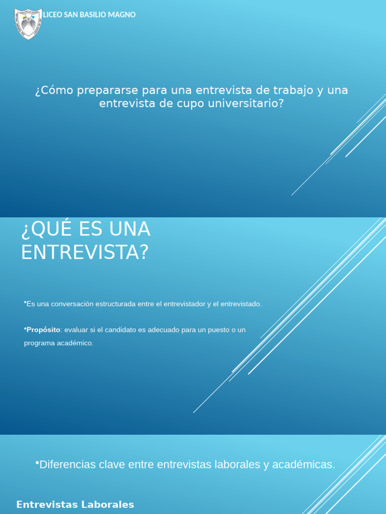 Guía para Entrevistas Laborales y Universitarias | PDF | Entrevista de ...