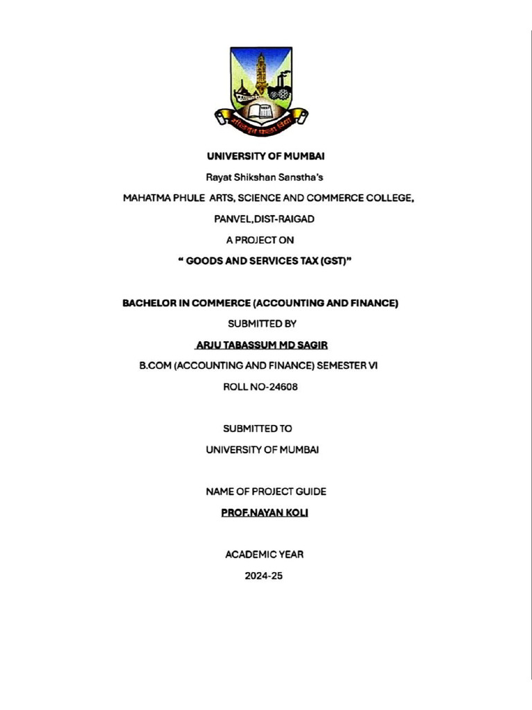 GST Black Book Project 2 | PDF