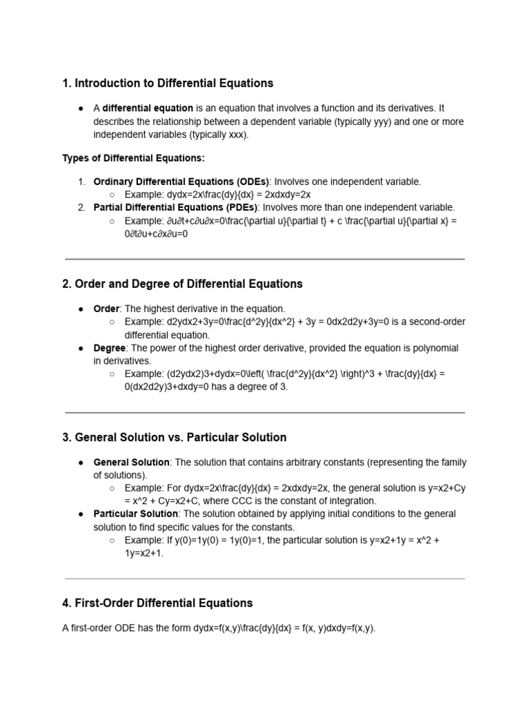 Differential Equations REVIEWER | PDF | Differential Equations | Equations Differential Equations REVIEWER | PDF | Differential Equations | Equations