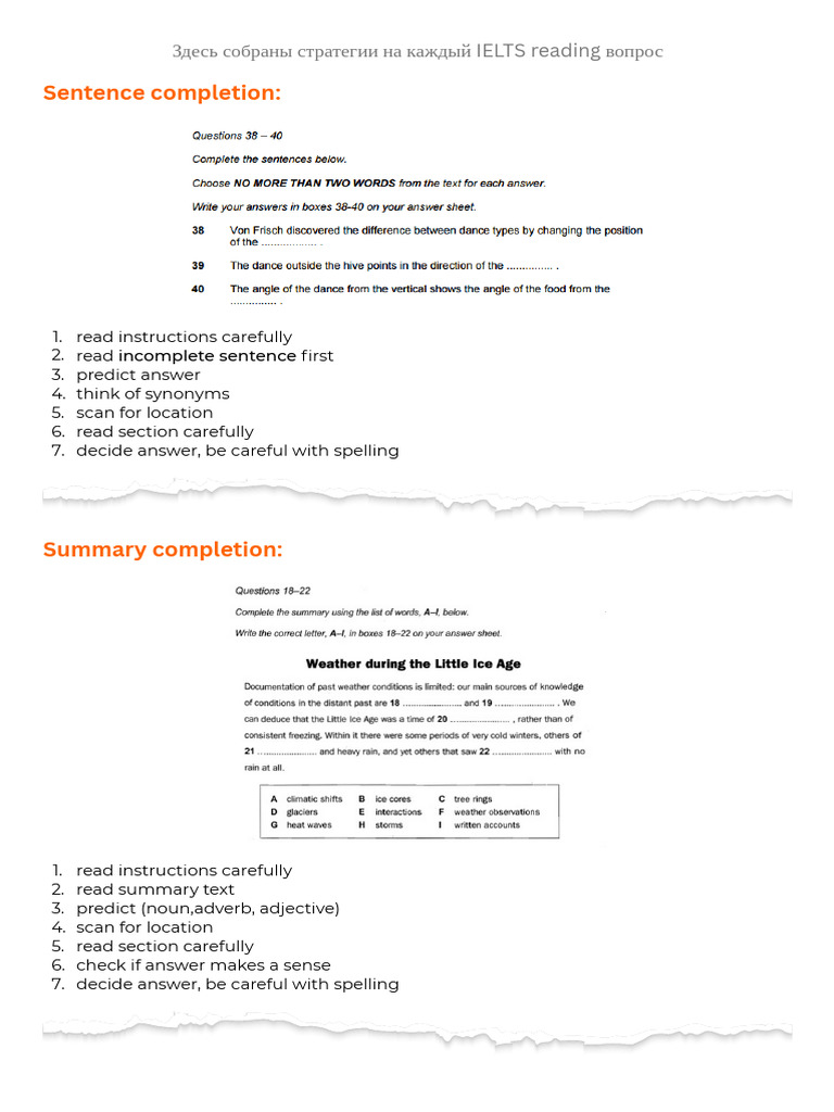 IELTS Reading Question Strategies | PDF | Languages | Foreign Language ...
